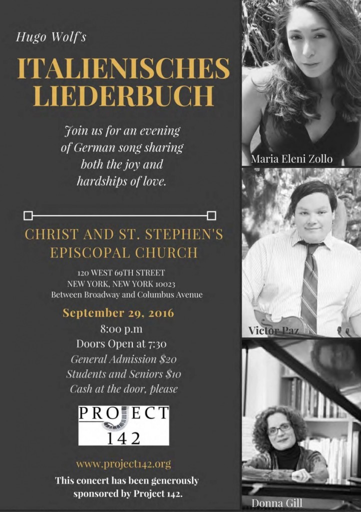 *PROJECT 142 CONCERT* – Thursday – September 29, 2016 – Maria Eleni ...