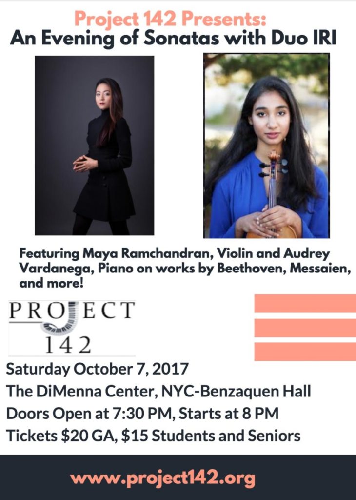 *PROJECT 142 CONCERT* – Saturday – October 7, 2017 – Maya Ramchandran ...